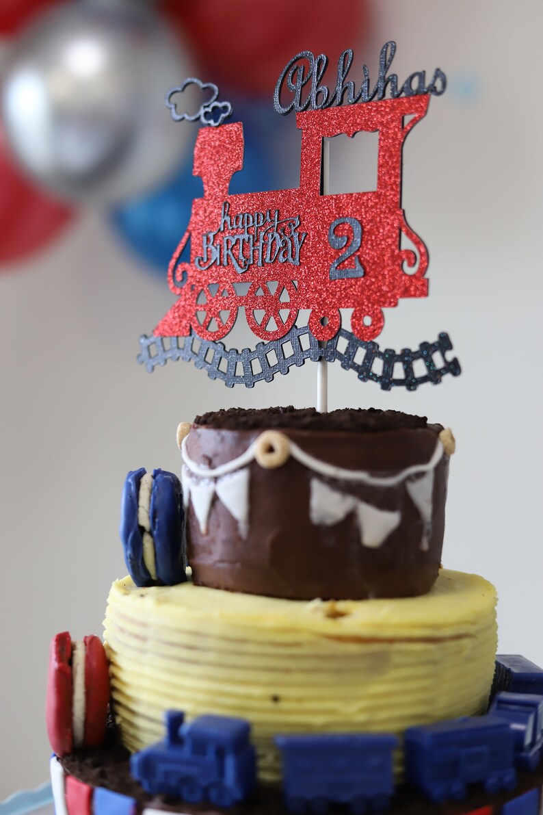 Personalized Cake Topper Train Cake Topper Glitter Cake - Etsy