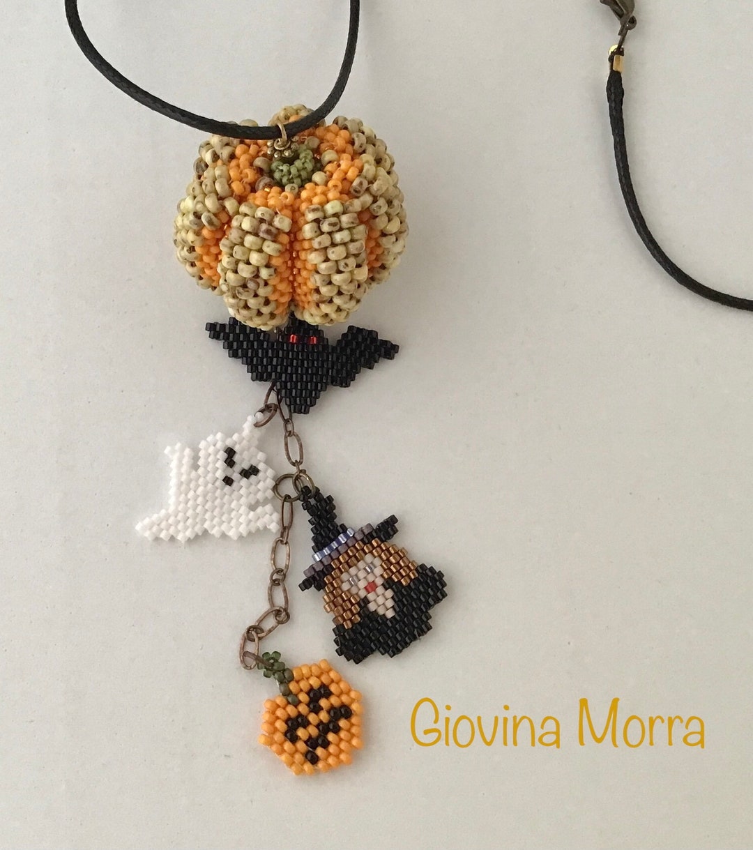 Halloween Pumpkin Pendent Pattern, Pendent Beads, Pdf File, Handmade ...