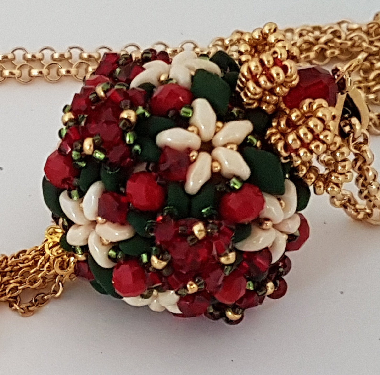 Christmas Ball PDF Pendent Pattern, Pattern With Gem Duo Beads, File ...