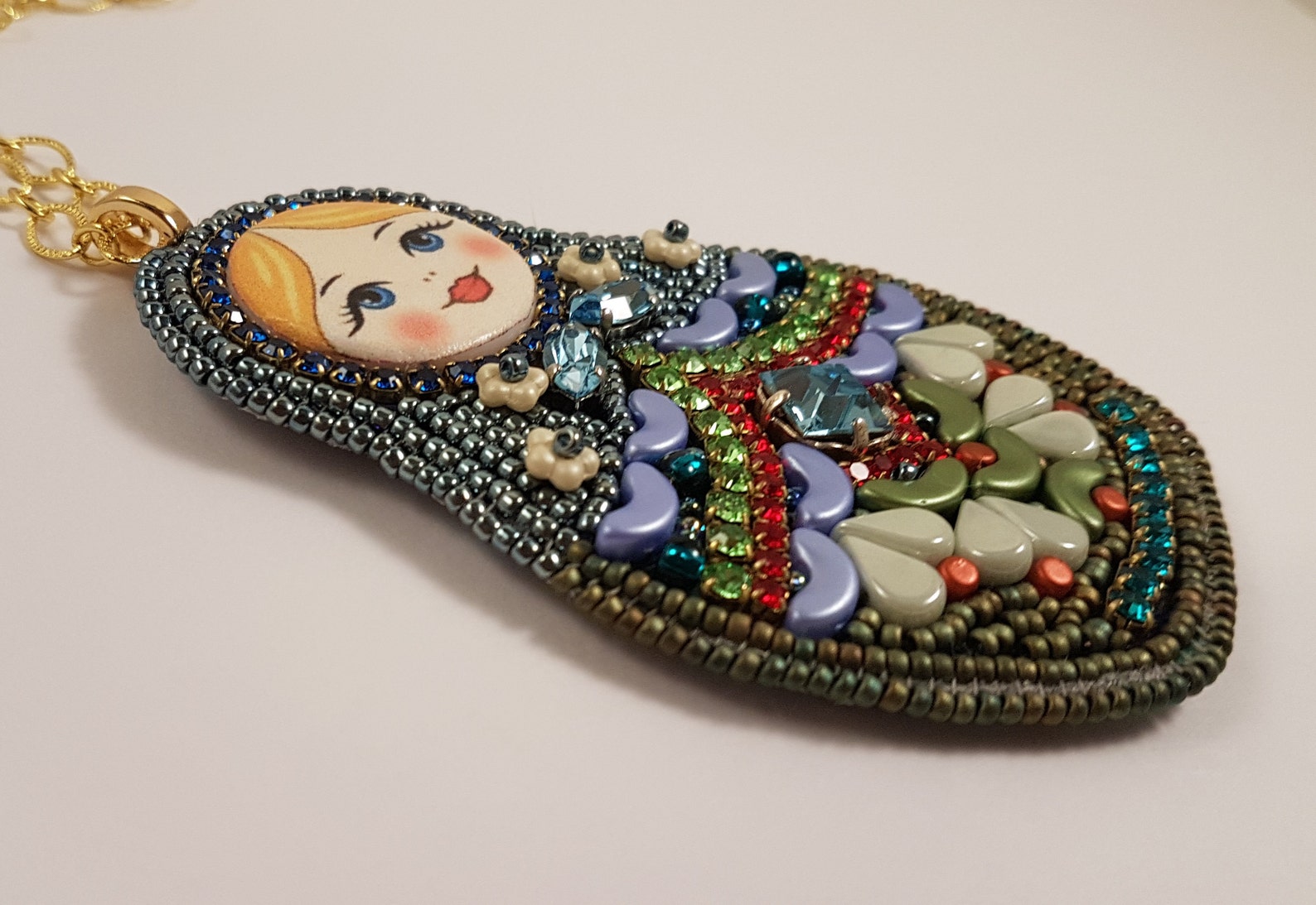 Pattern "babushka" Pendent, File PDF, Embroidery Technique, Beading ...