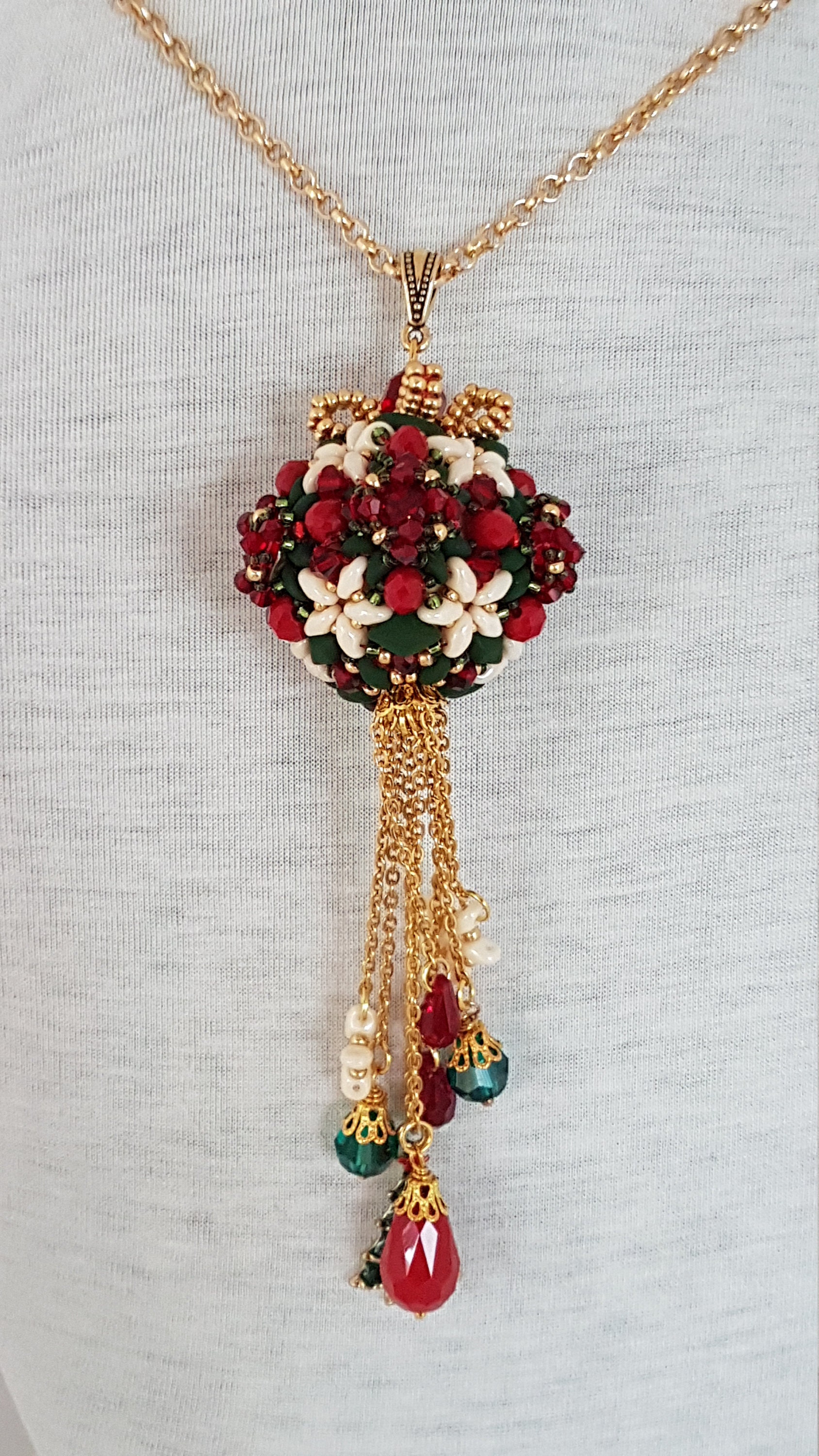 Christmas Ball PDF Pendent Pattern, Pattern With Gem Duo Beads, File ...