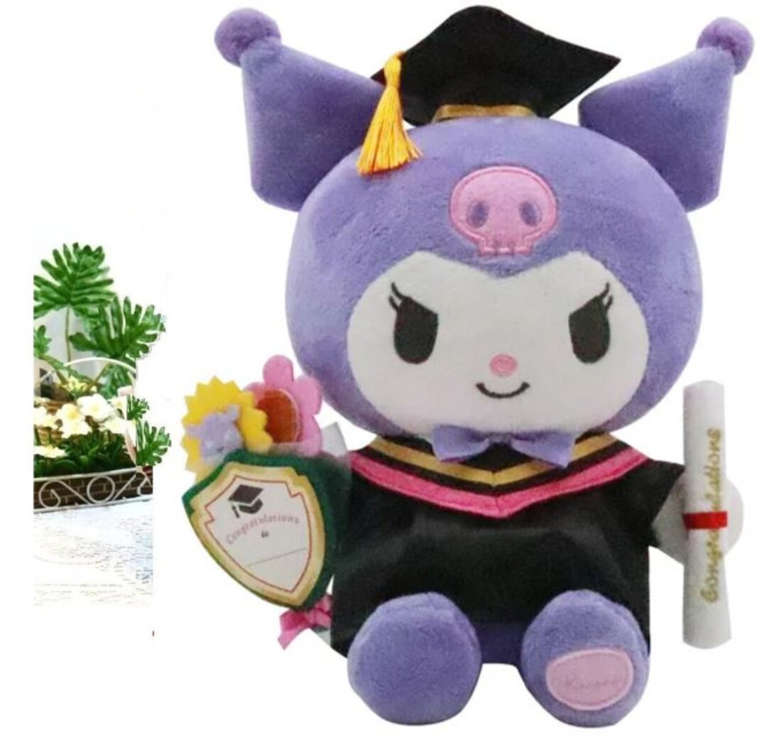 9.5/ 13.5 Kawaii Kuromi Devil Melody Graduation Plush Figure Grad Gift ...