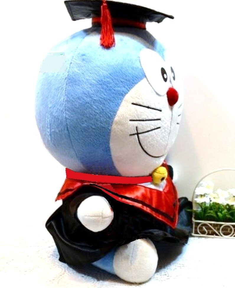 1418 Doraemon Graduation Plush Grad Gift Fluffy | Etsy