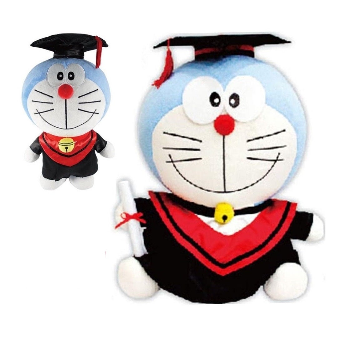 1418 Doraemon Graduation Plush Grad Gift Fluffy Soft Stuffed Toy ...