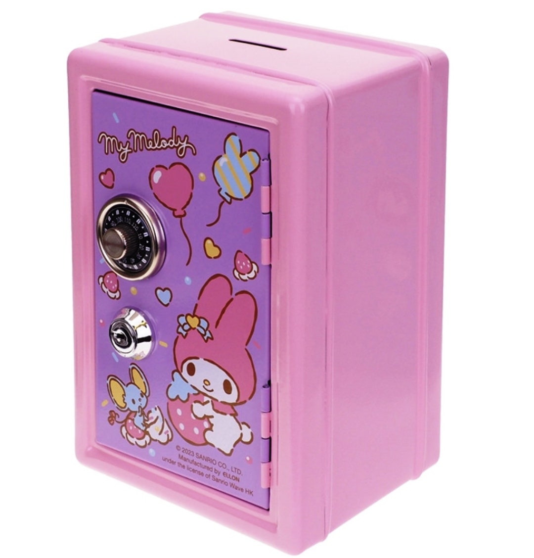 Kawaii Melody Safe Bank Coin Cash Case Valuables Storage Box Tin With ...