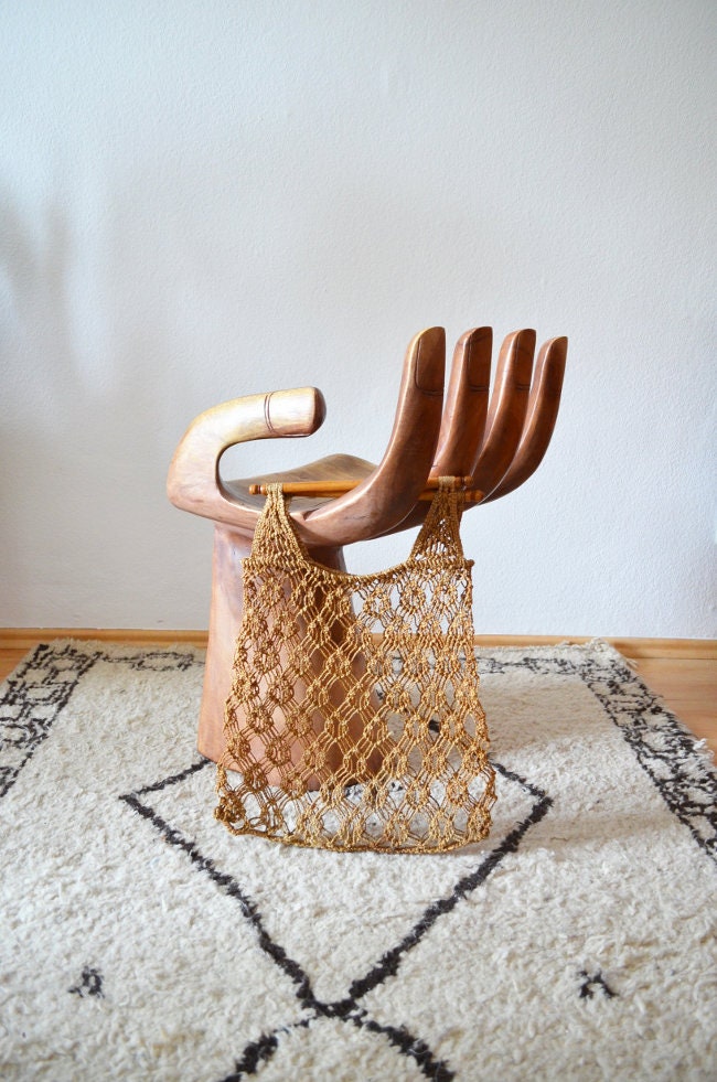 Vintage Macrame bag bag hand made macrium hippie handbag boho