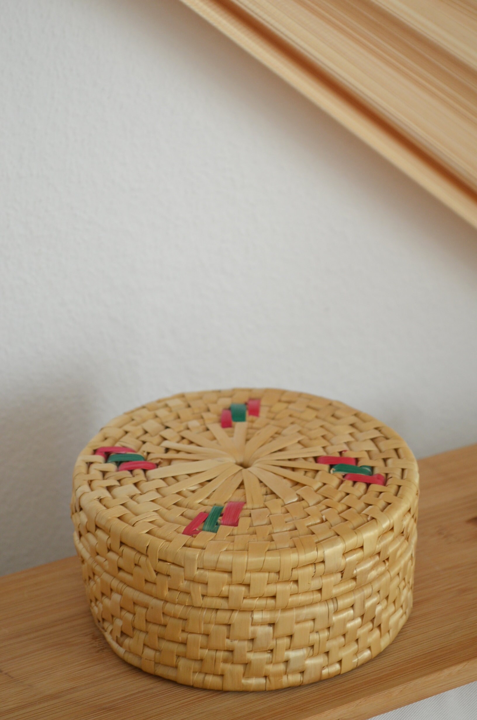 Set of 6 rattan coasters with basket casket wicker basket coaster boho