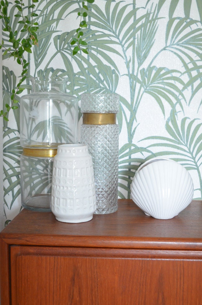 Vintage Inka Scheurich vase white white 18 cm boho mid century