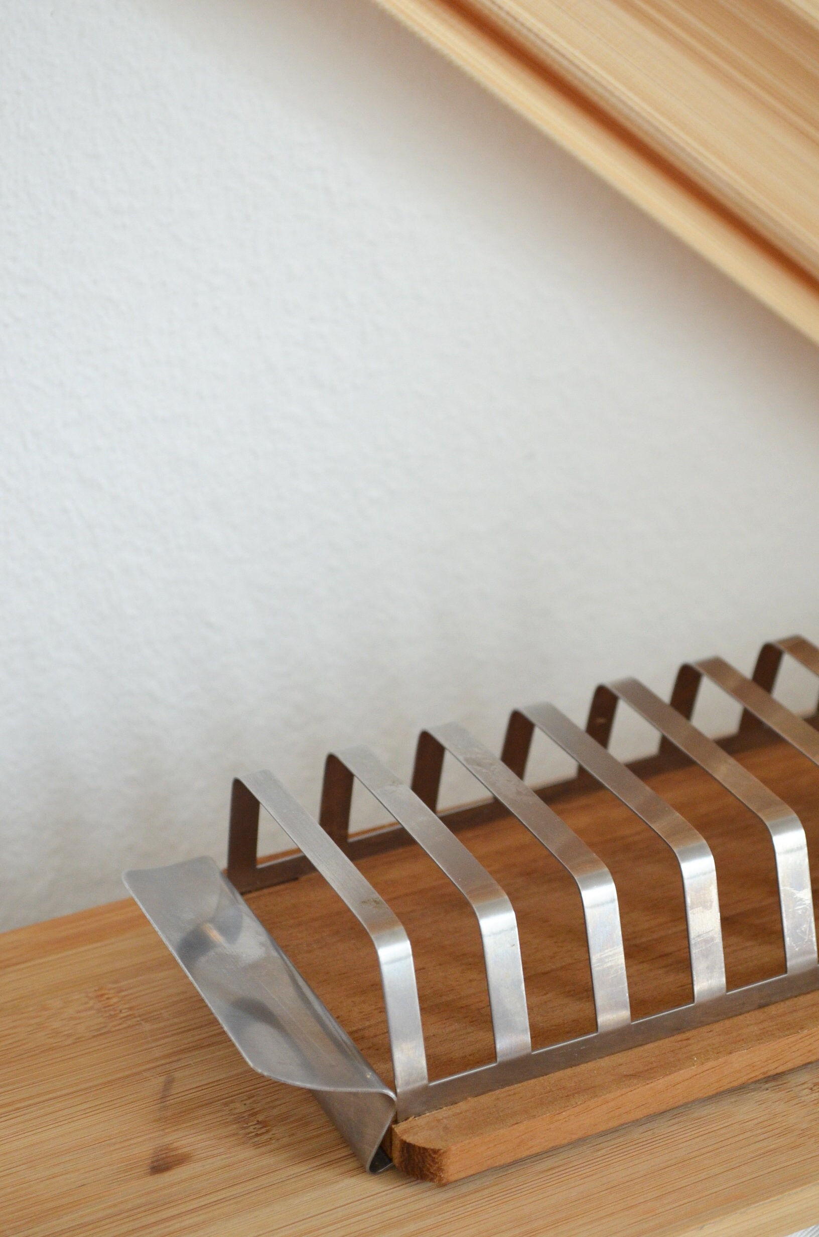 Mid century teak wood toast - stand / holder vintage