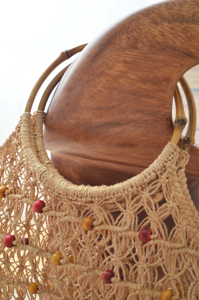 Vintage Macrame bag bag hand made macrium hippie handbag boho