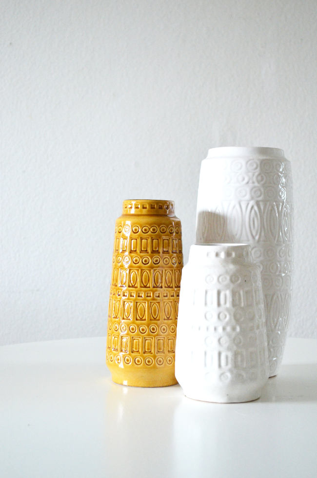 Vintage Inka Scheurich vase white white 18 cm boho mid century