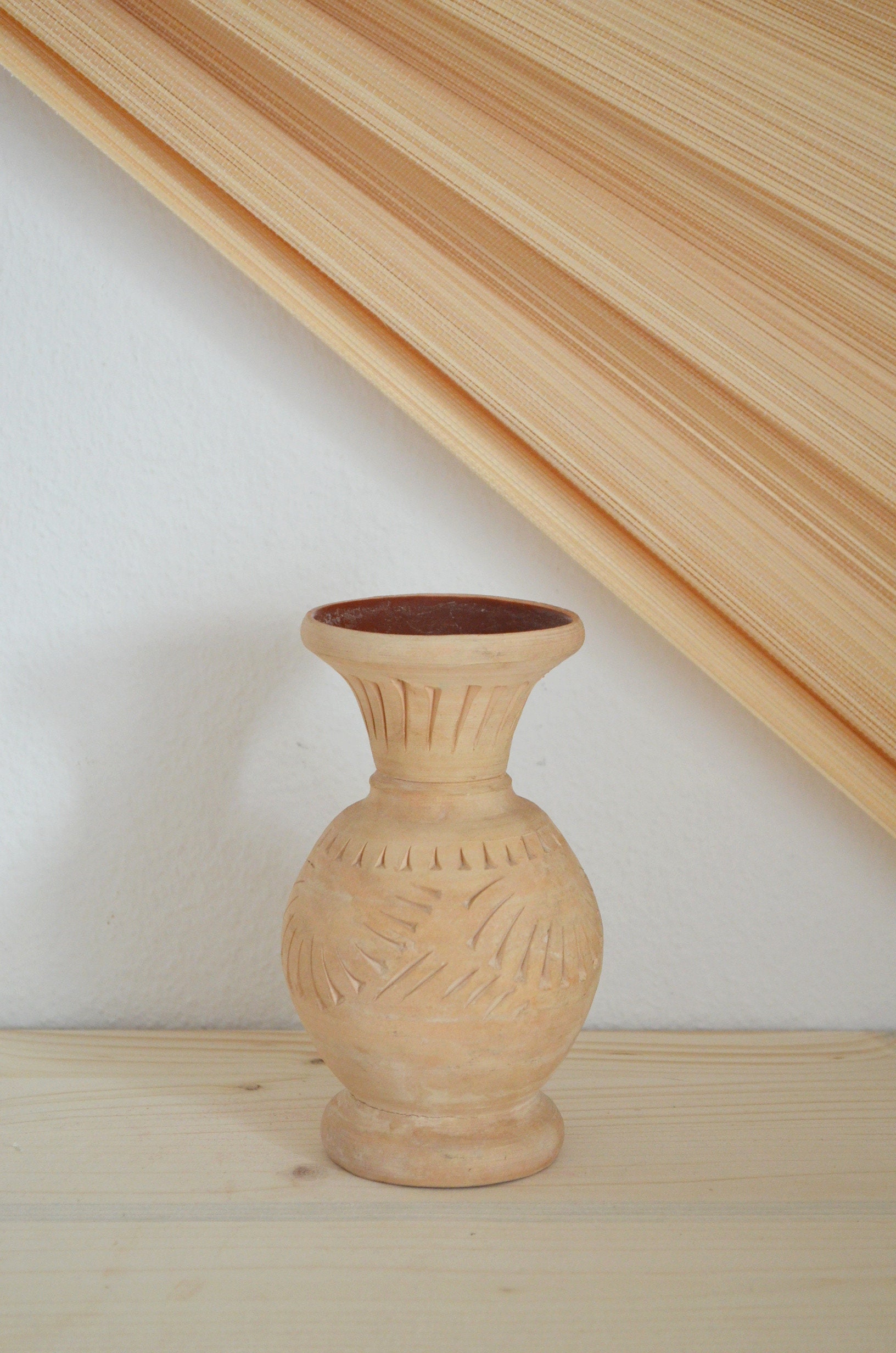 Vintage ceramic vase 1960s rust brown rust beige terracotta home decor ...