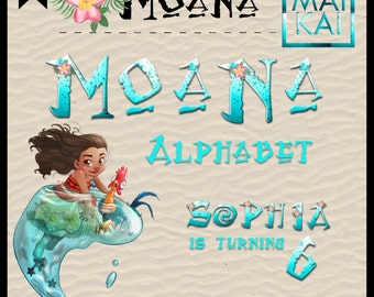 Moana font | Etsy