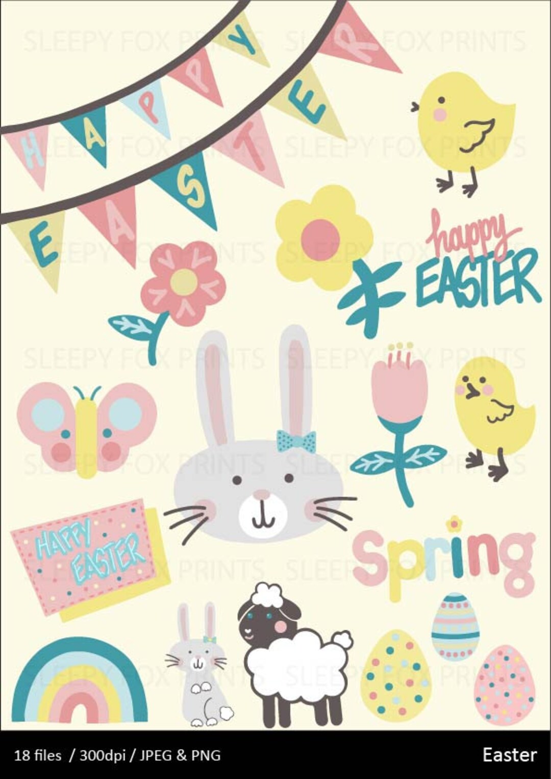 Easter Clipart, Easter Clip Art, Spring Clipart, Easter Bunny, Rabbit ...