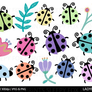 Ladybug Clip Art Lady Bug Clipart Ladybird Clipart Digital - Etsy