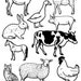Farm Animal Clipart, Clip Art, Cow, Sheep, Pig, Chicken, Donkey, Rabbit ...