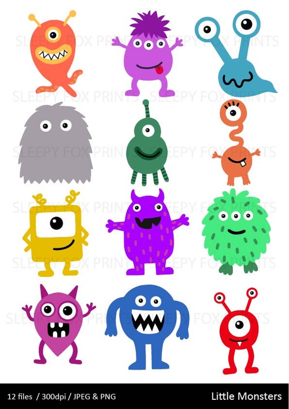 Monsters Clipart Monster Clip Art Boys Spooky Monster | Etsy Canada