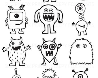 Monster Hair Clipart Black