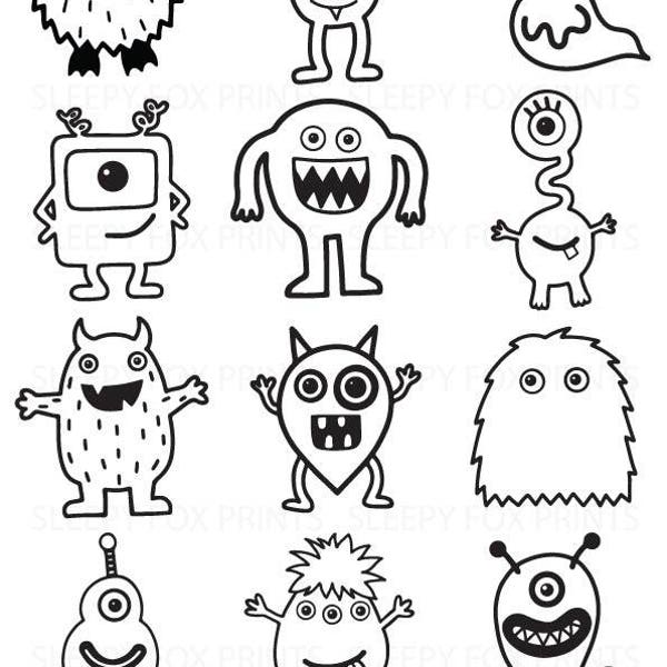Monster Clip Art - Etsy