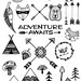 Wild Woodland Clipart, Wilderness,arrows, Feather, Bear, Mountain ...
