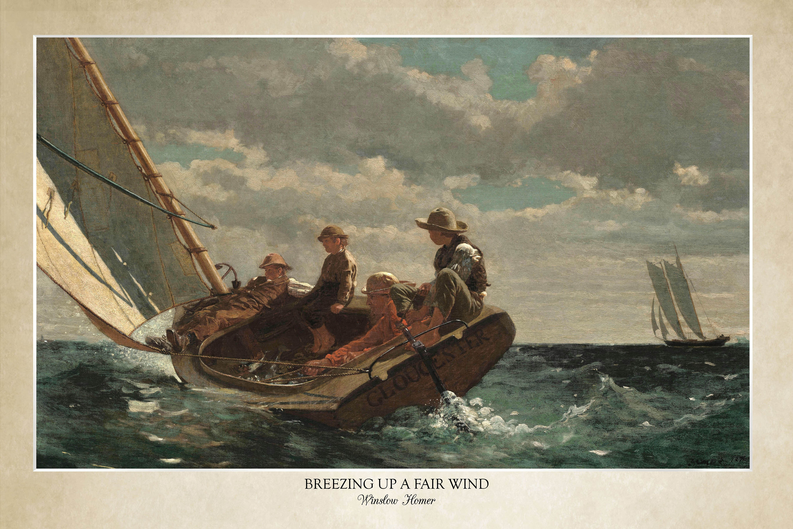 Breezing Up a Fair Wind, Winslow Homer 1876 Impresión de 24x36 pulgadas ...