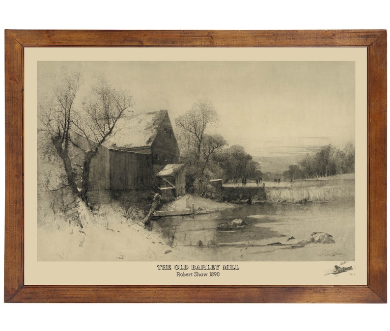 The Old Barley Mill, 1890; 24x36 Inch Print Reproduced From a Vintage ...