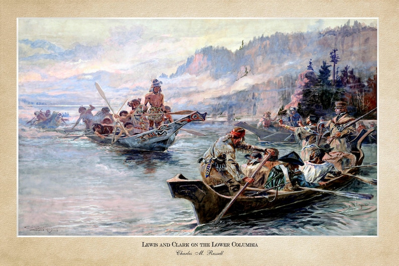 Lewis and Clark on the Lower Columbia, Charles M. Russell 1905; 24x36 ...