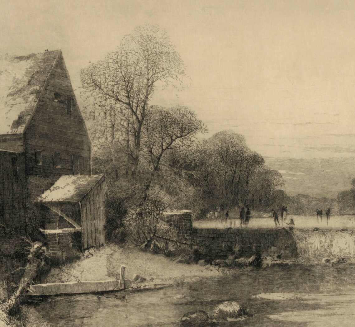 The Old Barley Mill, 1890; 24x36 Inch Print Reproduced From a Vintage ...