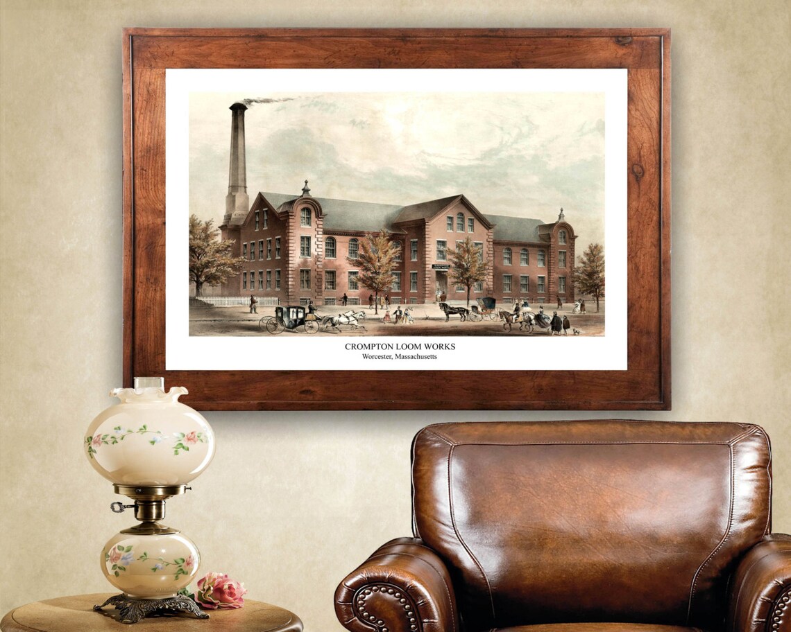 Crompton Loom Works, Worcester, MA 24x36 Inch Print Reproduced From a ...