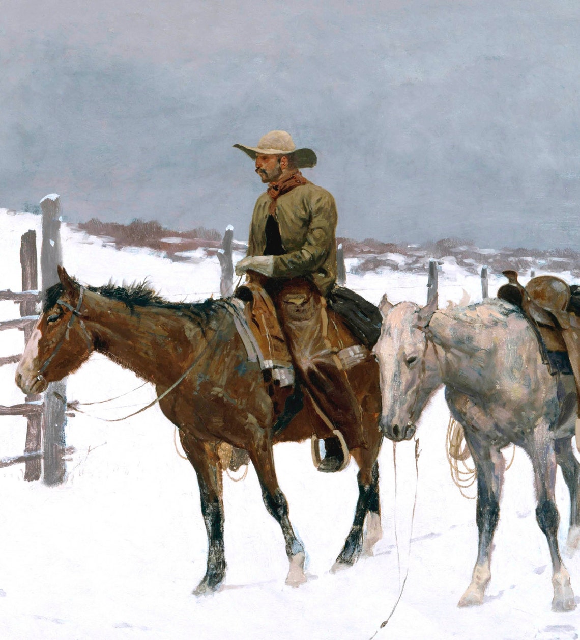 The Fall of the Cowboy, Frederic Remington 1895; 24x36 Inch Print ...