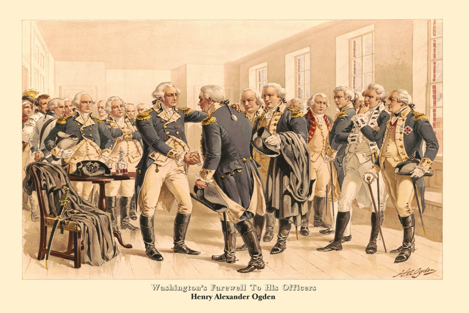 Washington's Farewell to His Officers, Published 1893; 24x36 Inch Print ...