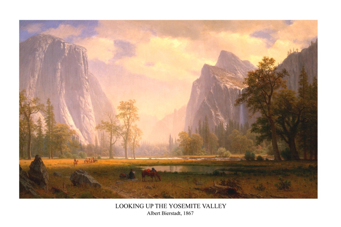 Looking up the Yosemite Valley by Albert Bierstadt, 1867; 24x36 Inch ...