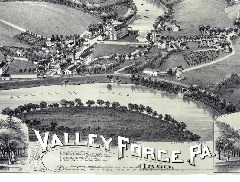 Valley Forge PA, 1890; 24x36 Inch Print Reproduced From a Vintage ...