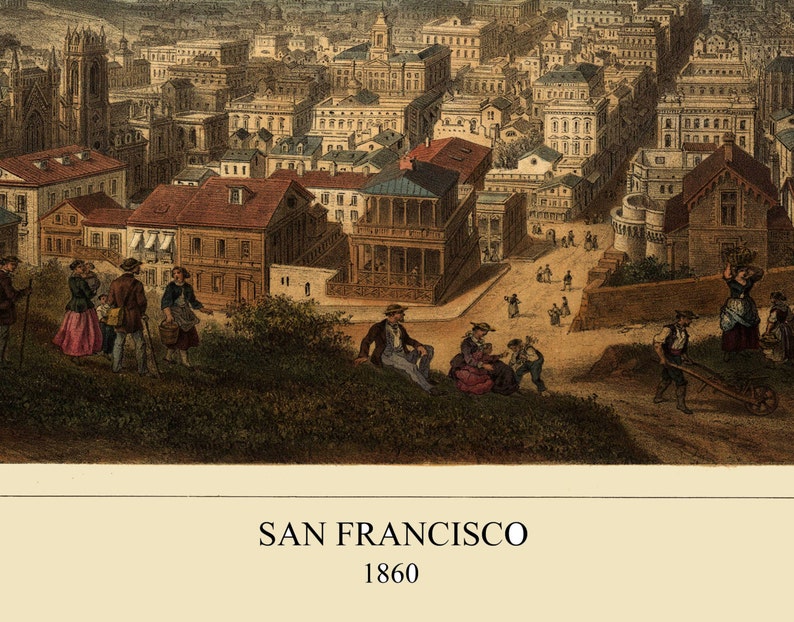 San Francisco, 1860 24x36 Inch Print Reproduced From a Vintage ...
