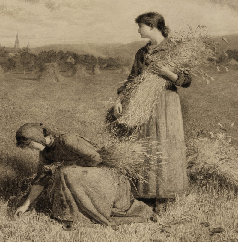 The Gleaners, 1888; 24x36 Inch Print Reproduced From a Vintage Painting ...