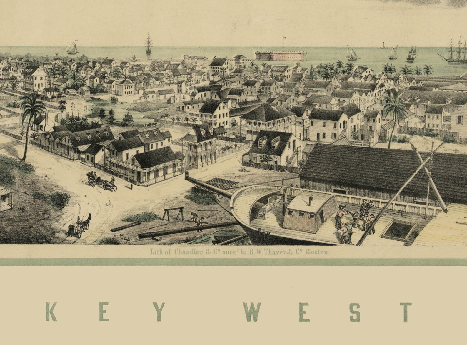 Key West FL, 1800s; 24x36 Inch Print Reproduced From a Vintage ...