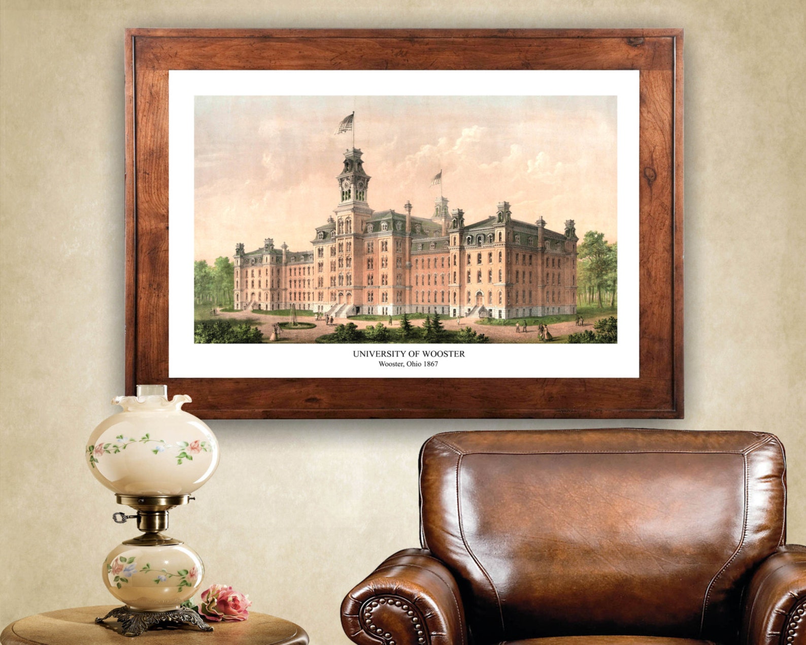 University of Wooster OH, 1867; 24x36 Inch Print Reproduced From a ...