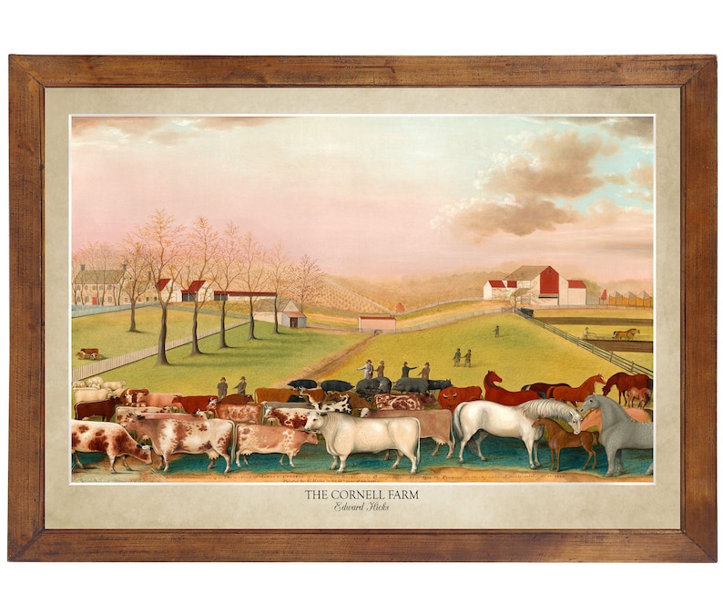 The Cornell Farm, Edward Hicks 1848; 24x36 Inch Print Reproduced From a ...