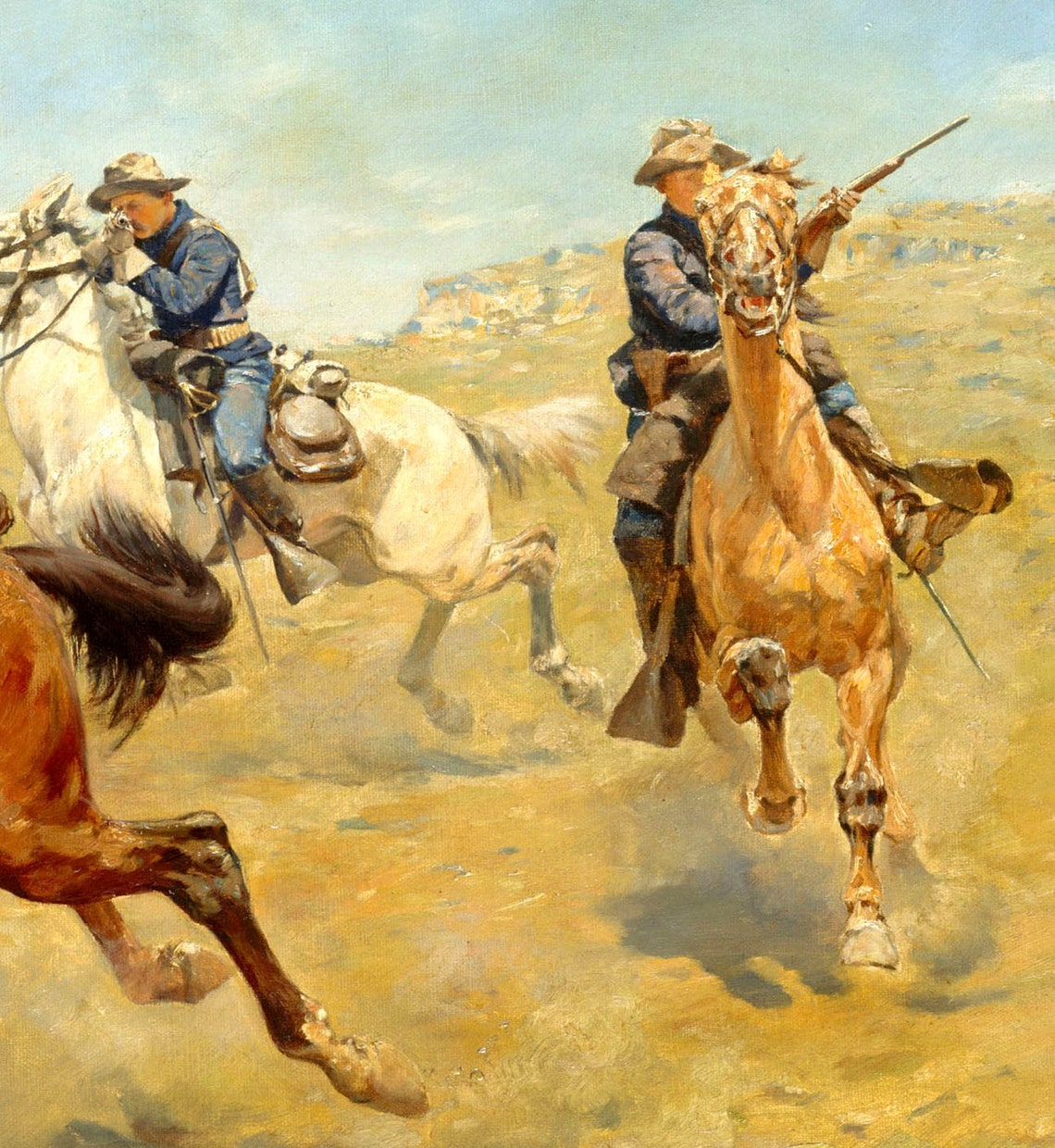 My Bunkie, Charles Schreyvogel 1899; 24x36 Inch Print Reproduced From a ...