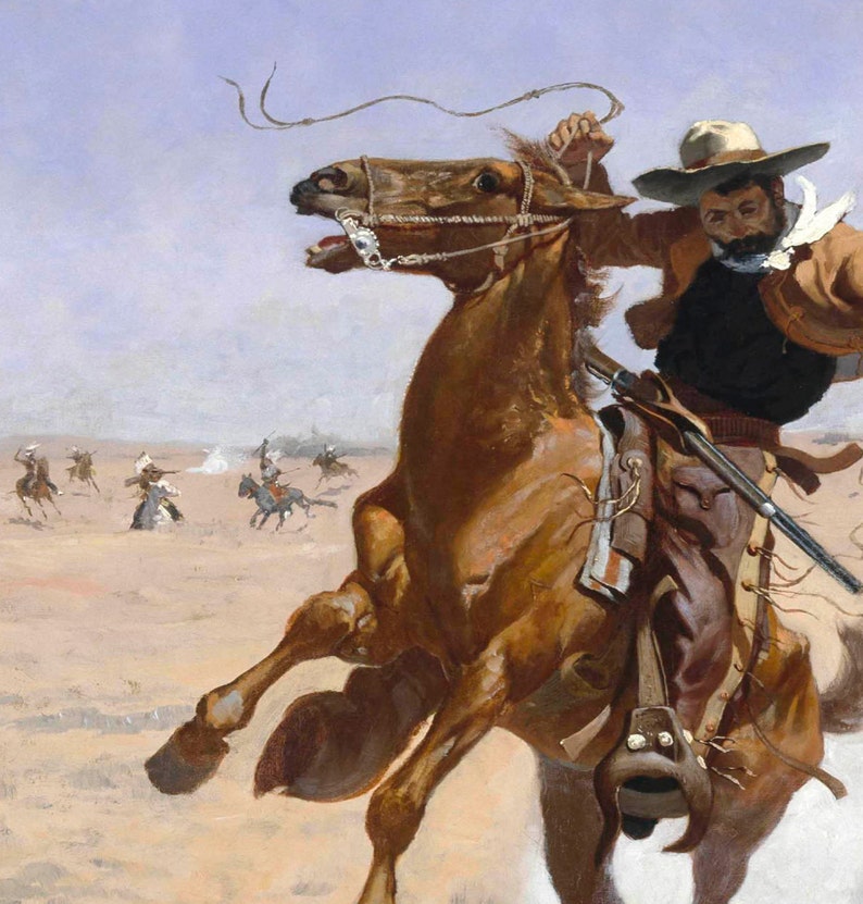 Aiding a Comrade, Frederic Remington 1890 24x36 Inch Print excludes ...