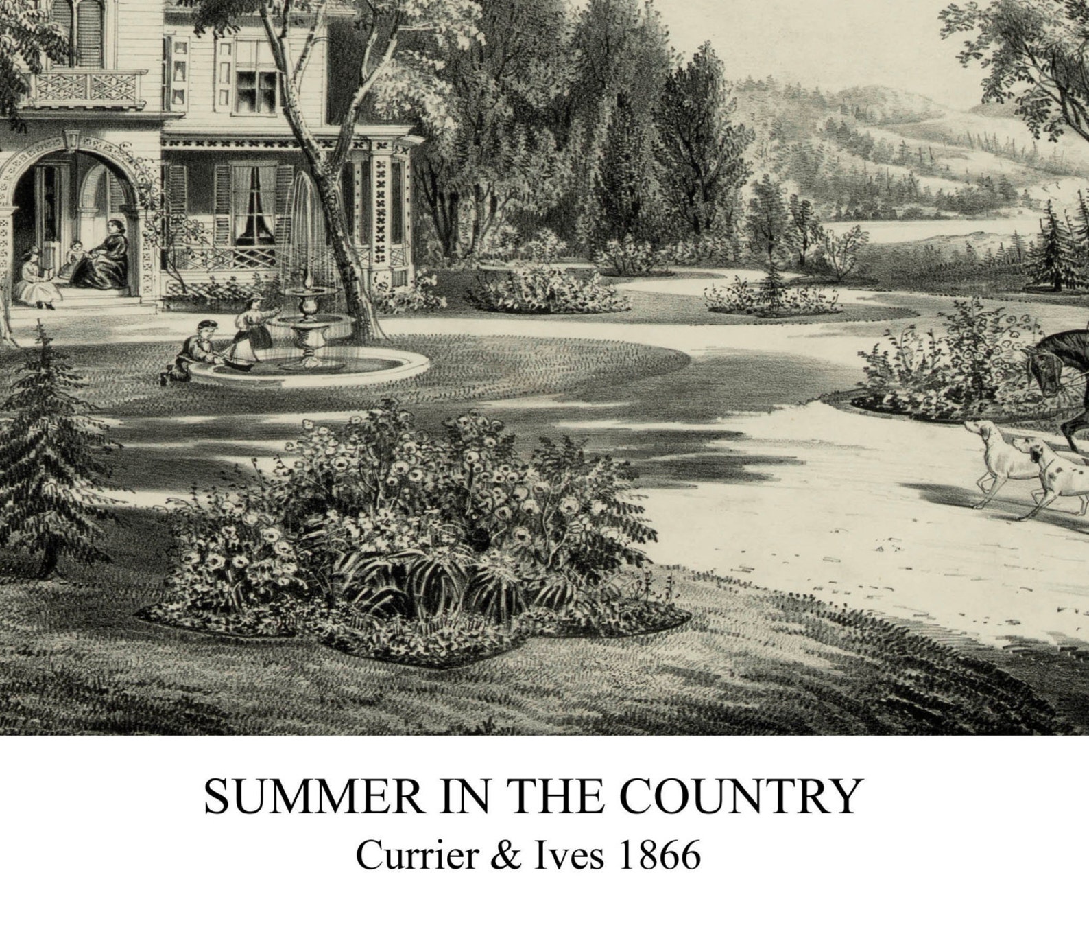 Summer in the Country by Currier & Ives, 1866; 24x36 Inch Print ...