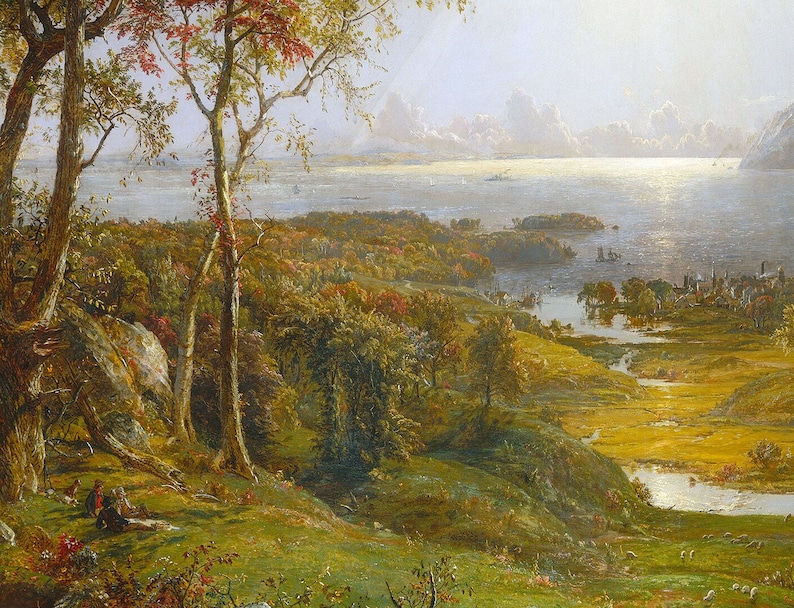 Autumn on the Hudson River, Jasper Cropsey 1860; 24x36 Inch Print ...