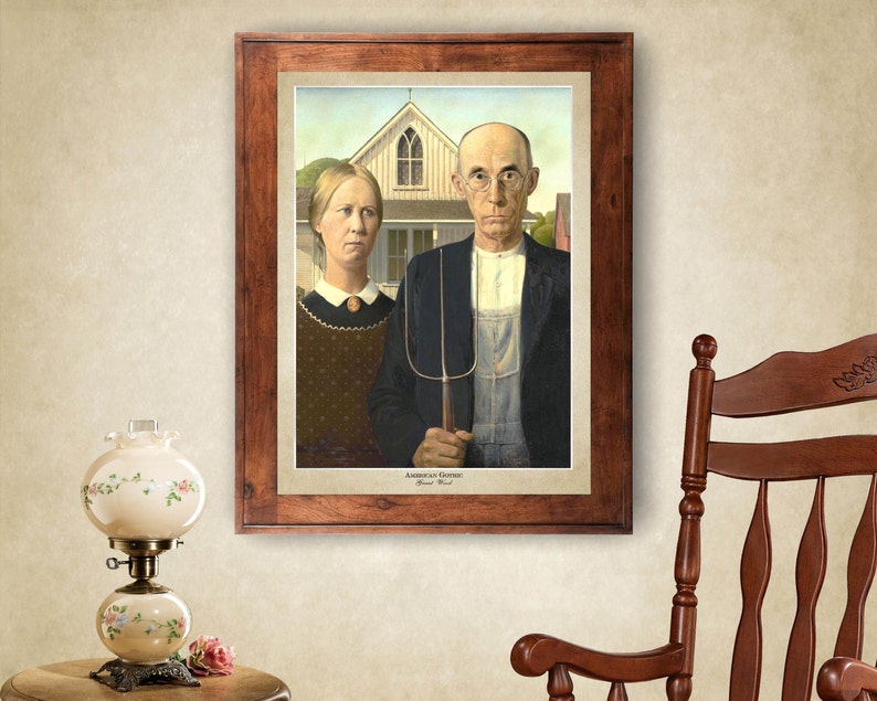 American Gothic Grant Wood 1930 24x36 Inch Print Reproduced - Etsy