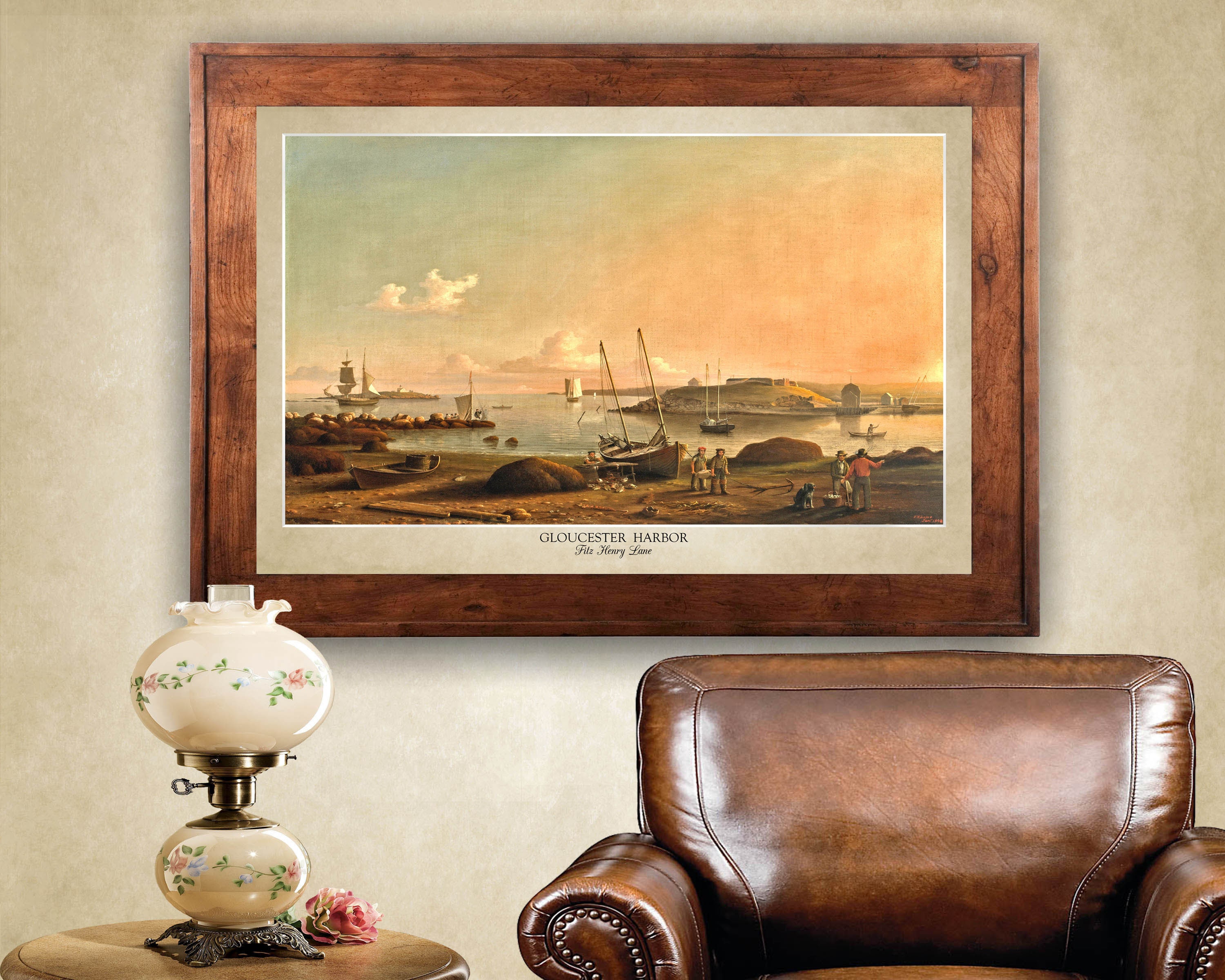 Gloucester Harbor, Fitz Henry Lane, 1848; 24x36 Inch Print Reproduced ...