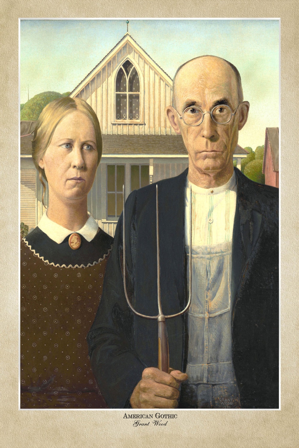 American Gothic Grant Wood 1930 24x36 Inch Print Reproduced - Etsy