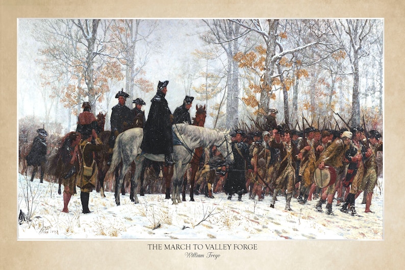 The March to Valley Forge, William Trego; 24x36 Inch Print Reproduced ...