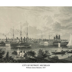 City of Detroit, Michigan, 1837; 24x36 Inch Print Reproduced From a ...