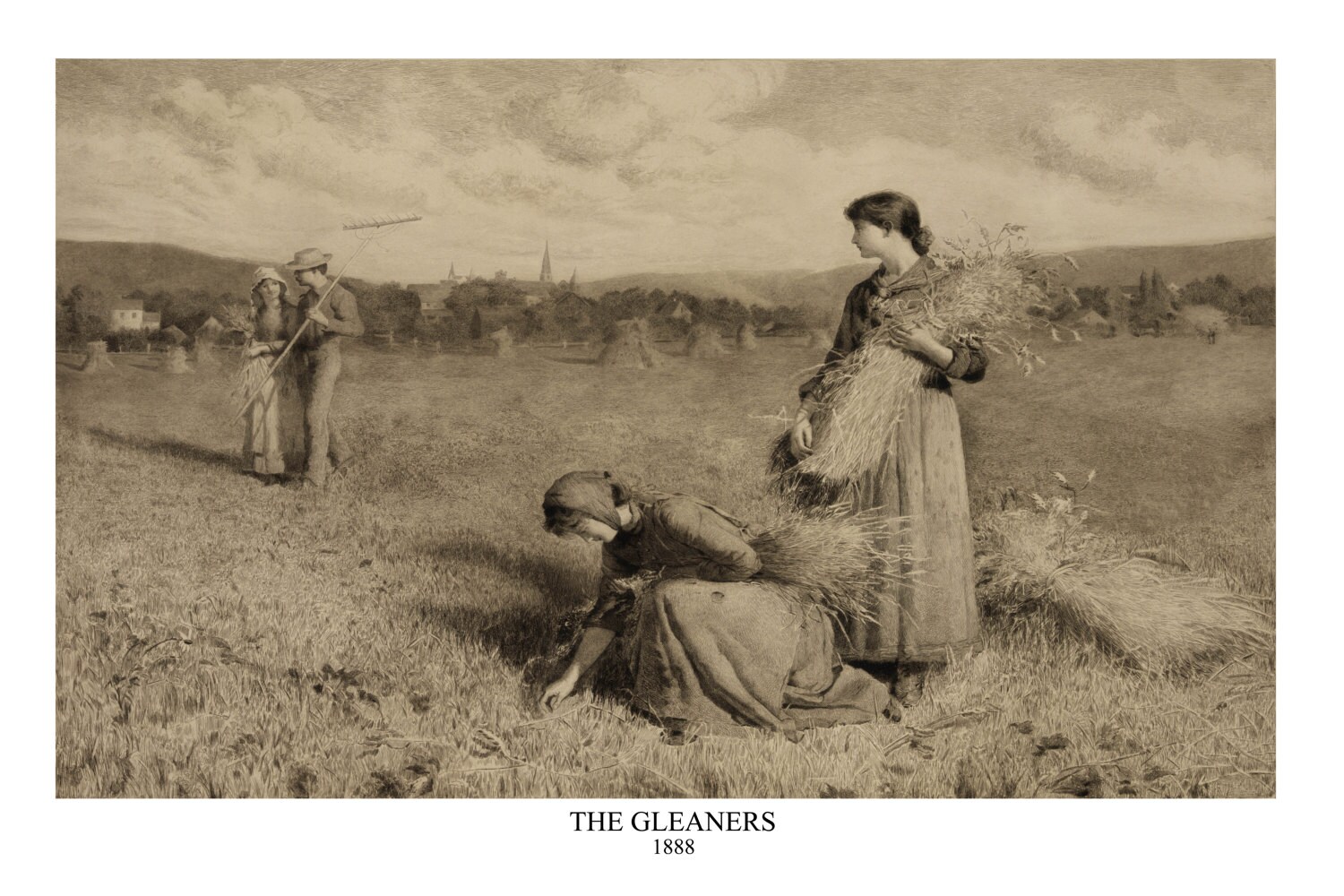 The Gleaners, 1888; 24x36 Inch Print Reproduced From a Vintage Painting ...