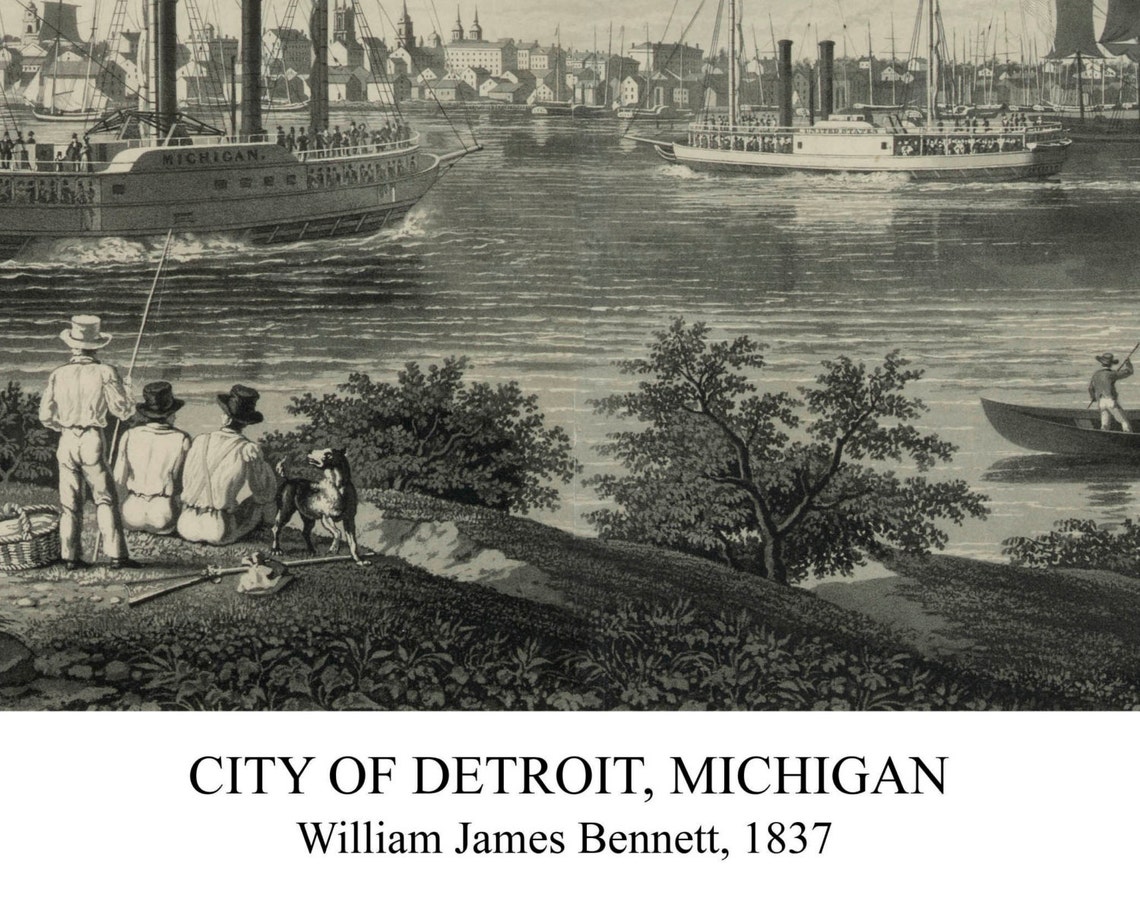 City of Detroit, Michigan, 1837 24x36 Inch Print Reproduced From a ...