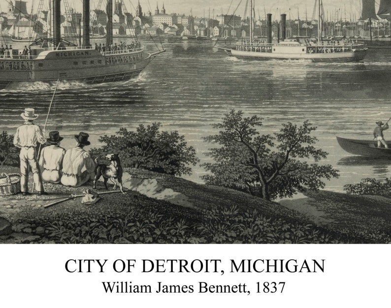 City of Detroit, Michigan, 1837; 24x36 Inch Print Reproduced From a ...